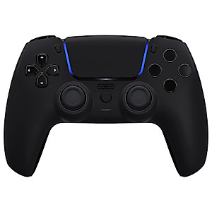 eXtremeRate Luna Redesigned Black Front Shell Touchpad Compatible with ps5 Controller BDM-010 020 BDM-030 040 050, DIY Replacement Faceplate Custom Touch Pad Cover Compatible with ps5 Controller