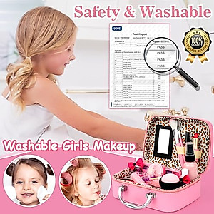 Kids Makeup Kit for Girl, Washable Makeup Set for Girls, Real Makeup for Kids, Girl Toys Princess Children Play Makeup Kit with Cosmetic Case Birthday for 4 5 6 7 8 Years Old Girls