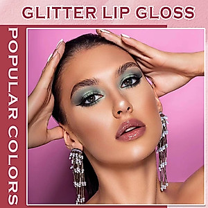 3PCS Black Blue Purple Liquid Glitter Lipstick Glitter Lip Gloss Set,Diamond Shimmer Matte Lipstick Set Long Lasting High Pigment Glitter Lip Stick Kit Lip Gloss Set Halloween Makeup Gift - Set D