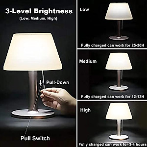 Awanber Solar Table Lamp, Support USB Charging, 3-Level Brightness Solar LED Night Lights with Pull Chain Waterproof Solar Garden Lights for Patio, Garden, Yard, Bedroom, Outdoor/Indoor Decorations