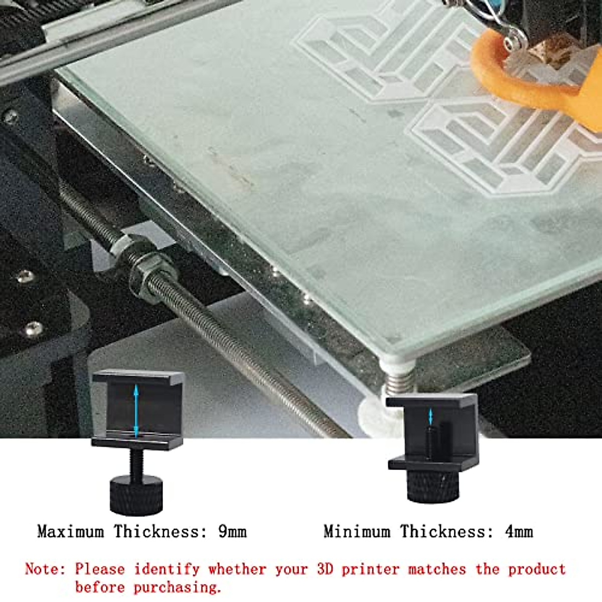 8PCS 3D Printer Glass Bed Clips, 3D Printer Lattice Glass Fixing Clamp, Hot Bed Printing Platform Upgrade Kit for Ender 3s 3 Pro, 5 Pro, CR-20 PRO, CR-10S Pro 3D Printer