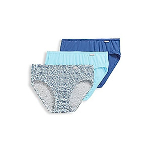 Jockey Women's Underwear Elance Bikini - 3 Pack, Mint Petal/Nordic Blue/Medallion Bloom, 4