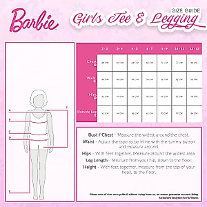 Barbie T-shirts & Leggings For Girls, Kids Outfits Age 2-13, Cute Clothes (Grey/Purple, 4-5 Years)