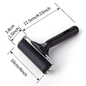 sansheng Rubber Roller,4 Inch Brayer Roller,Hand Roller Tool Used for Printmaking/Painting/Crafting
