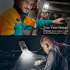 Hisim Mini Powerful Keychain Bright 1000 Lumens EDC Flashlight with 14 Lighting Modes, 365NM UV Light COB Side Light IPX4 Pocket Tail Magnet Buzzer Alarm Rechargeable Flashlight White