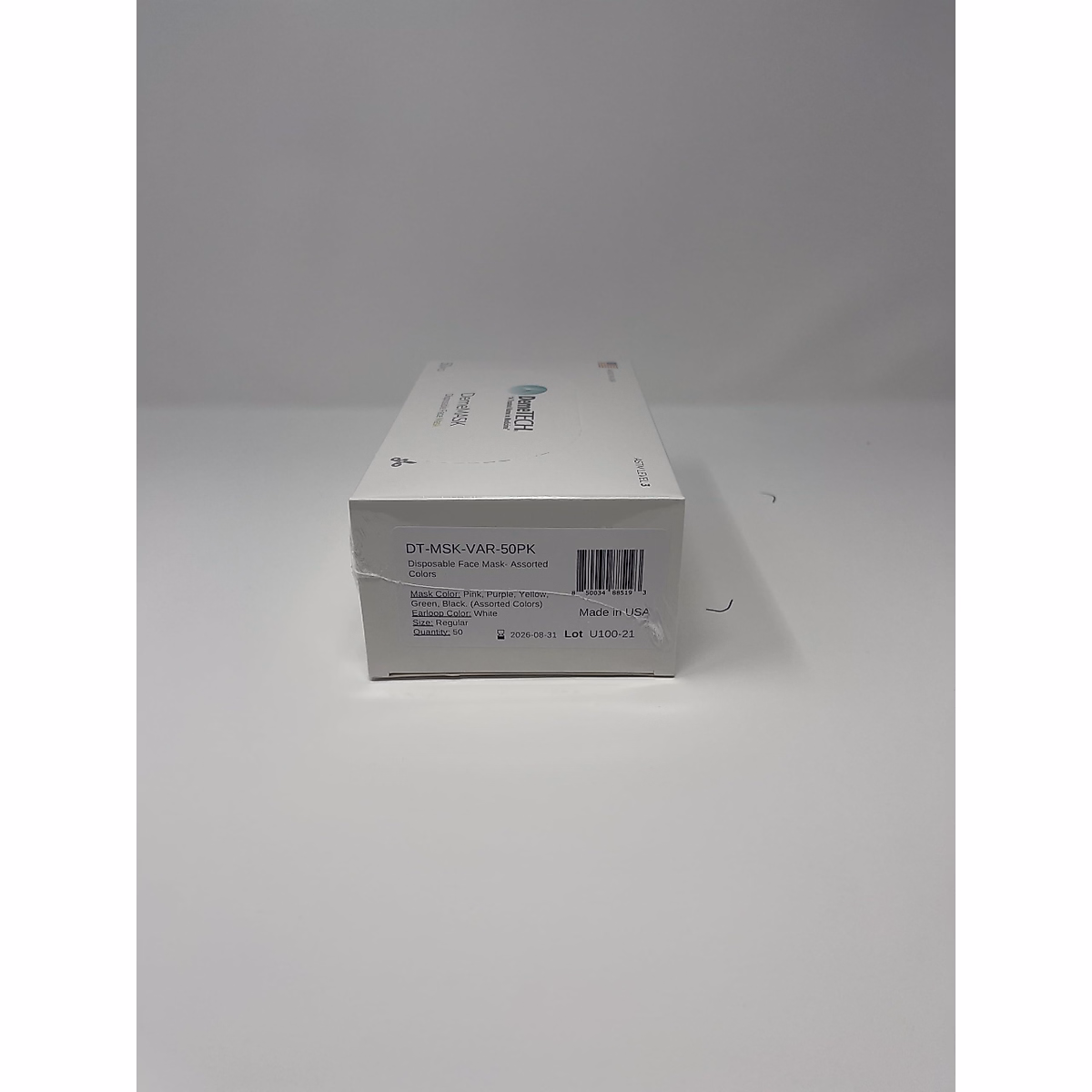 DEMETECH ASTM Level 3 Protective 3-Layer Face Mask, Ear-Loop Style, Adult Mask, 50 Pack, Variety Pack