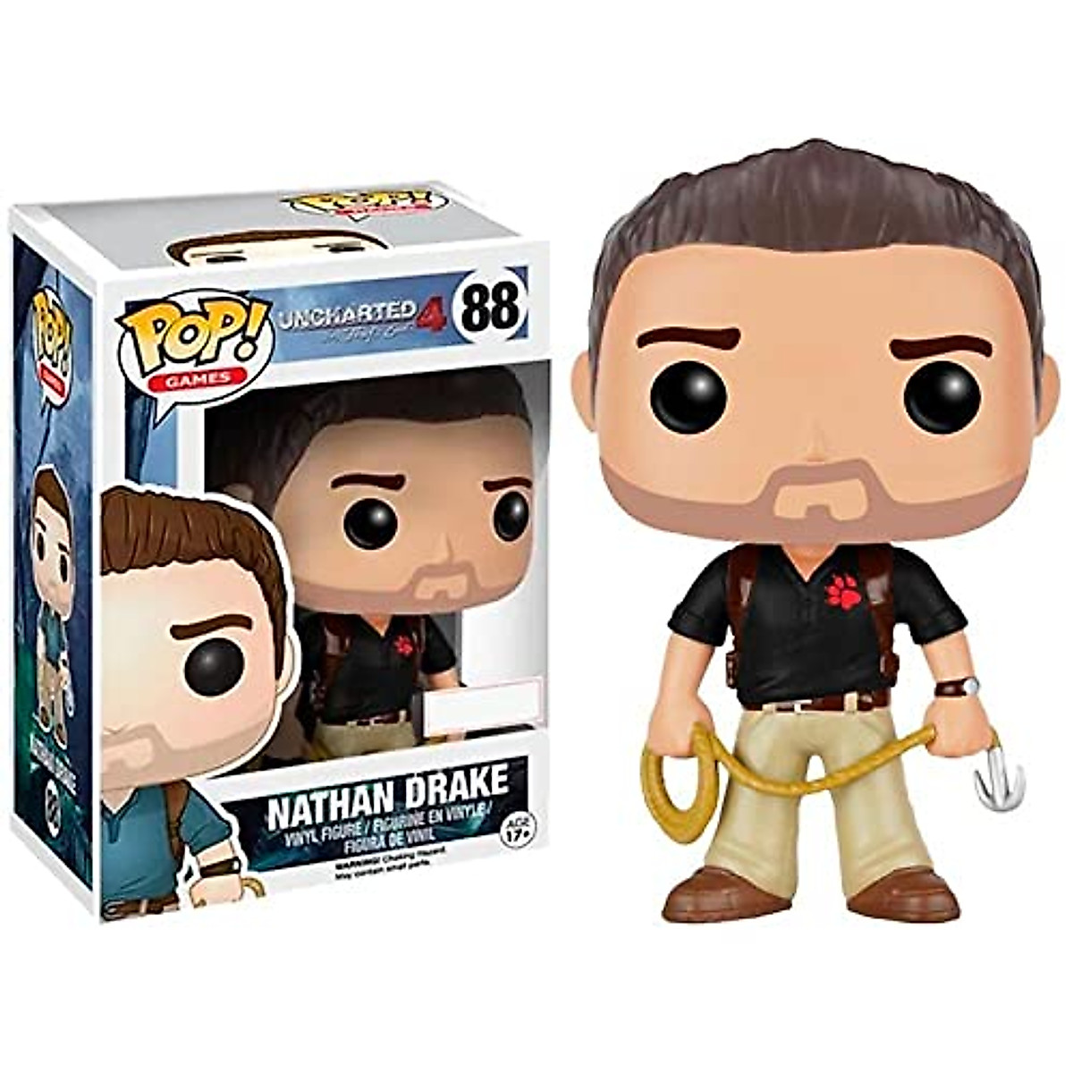 Funko Pop Uncharted 4 Nathan Drake Wearing Naughty Dog Shirt Exclusive Vinyl Figure