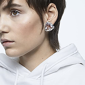 SWAROVSKI Mesmera Clip Earring, Large and Clear Trillion Cut Crystal with a Rhodium Finish Setting, Part of the Swarovski Mesmera Collection