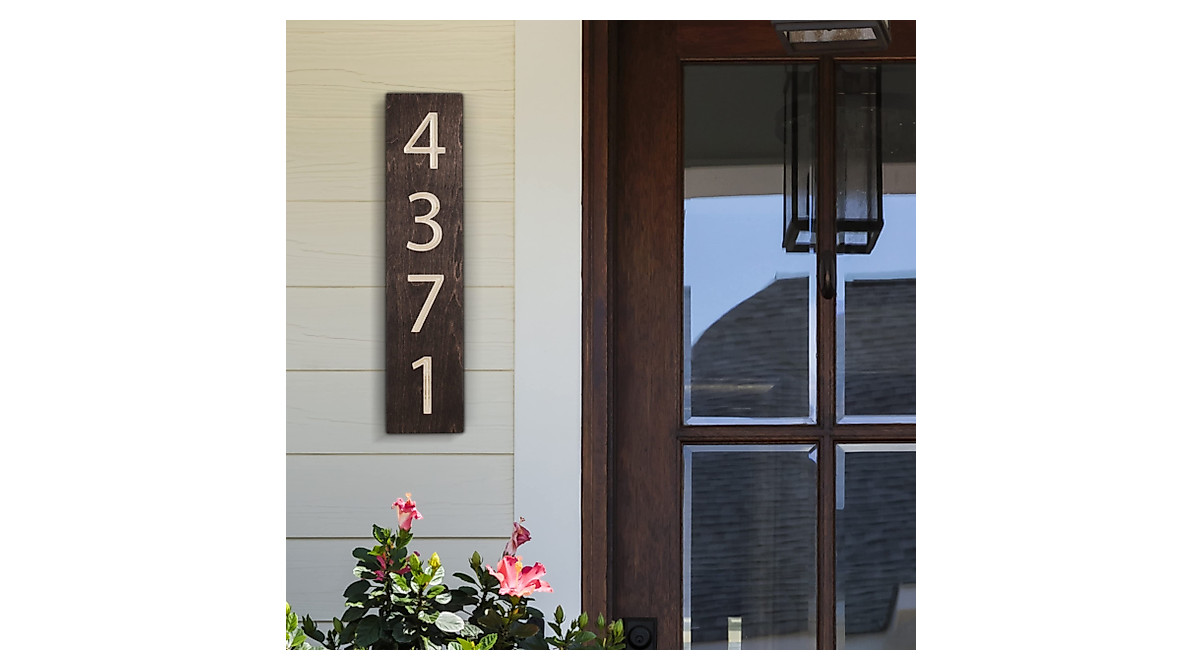 Modern House Numbers for Outside - Custom Address Sign in 4 Colors