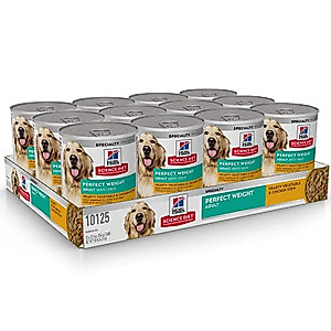 Hill's Science Diet Wet Dog Food, Adult, Perfect Weight for Weight Management, Hearty Vegetable & Chicken Stew Recipe, 12.5 Ounce (Pack of 12)