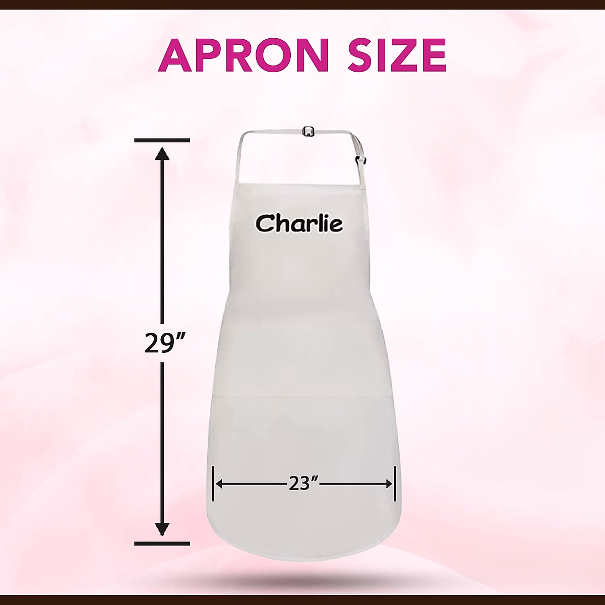 Personalized Aprons for Men and Women - Custom Apron with Embroidered Name - Unisex White Apron with Pockets for Kitchen Cooking Baking Restaurant BBQ Painting Crafting