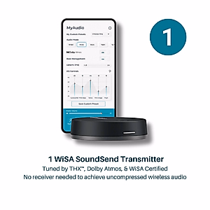 Platin Milan 5.1 Surround Sound Speaker System - Wireless Home Theater System for Smart TVs - WiSA Certified - with WiSA SoundSend Transmitter Included