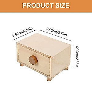 ARTIBETTER Unfinished Wooden Jewelry Drawer Box: Mini Wood Craft Box 3pcs Natural DIY Craft Stash Boxes Treasure Box Jewelry Organizer Holder Storage Trunks Storage Chests Jewery Case for Storage