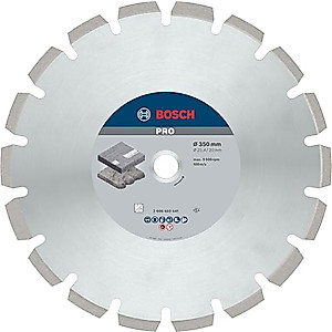 Bosch 2608603641 Diamond Cutting Disc for Asphalt, 0 V, Silver/Grey, 350 x 20 x 25.40 x 3.2 x 12 mm