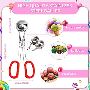 Cake Pop Kit, Including 100 Cake Pop Sticks and Wrappers, 100 Twist Ties, 1 Cake Pop Scooper and Decorating Pen, Cake Pops Making Tools for Lollipop, Candies, Chocolates and Cookies,red