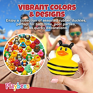 Playbees Rubber Ducks in Bulk 12 Pack Assortment Duckies Kids Baby Bath Shower Toys Jeep Ducking Floater Summer Beach Pool Activity Baby Showers Accessories Classroom Incentives