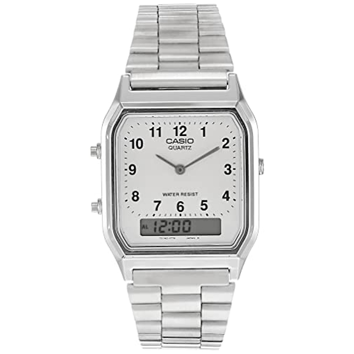 Casio General Men's Watches Digital-Analog Combination with 10 Year Battery Life AQ-230A-7BMQ - WW, White (AQ-230A-7B)