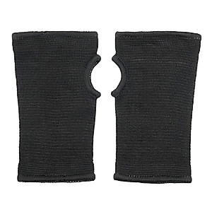 Luwint Kids Hand Wrap - Knitted Palm Sleeve Wrist Brace Hand Protection Support for 8-14 Years, 1 Pair Black
