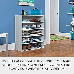 ClosetMaid 1565 Stackable 5-Shelf Organizer, White & 5062 All-Purpose Organizer, White
