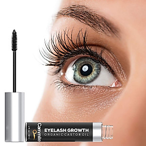 Cammile Q Organic Castor Oil Eyelash Serum - Grow Longer Lashes & Fuller Eyebrows - Natural Solution for Eyebrow and Eyelash Regrowth