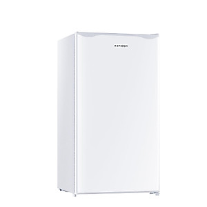 BANGSON Mini Fridge with Freezer, 3.2Cu.Ft, Single Door Small Refrigerator, Energy-Efficient, Low Noise, Mini fridge for Bedroom Dorm and Office, White
