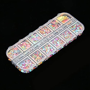 Okuyonic Art Glitter Sequins, Attractive Portable Wide Application Nail Decals Flakes for Nail Art Craft Makeup