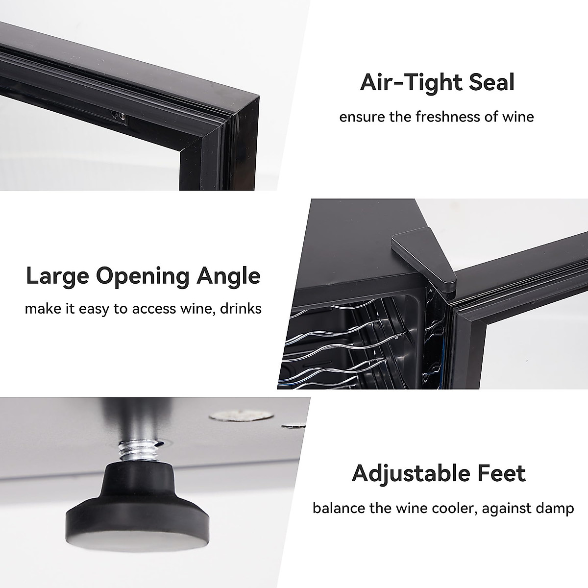 Kerilyn 32 Bottle Wine Fridge, 2.75Cu.Ft./78L Thermoelectric Free Standing Wine Cooler Refrigerator with Interior LED Light, 54°F - 66°F Digital Temperature Control Wine Refrigerator For Red Wine