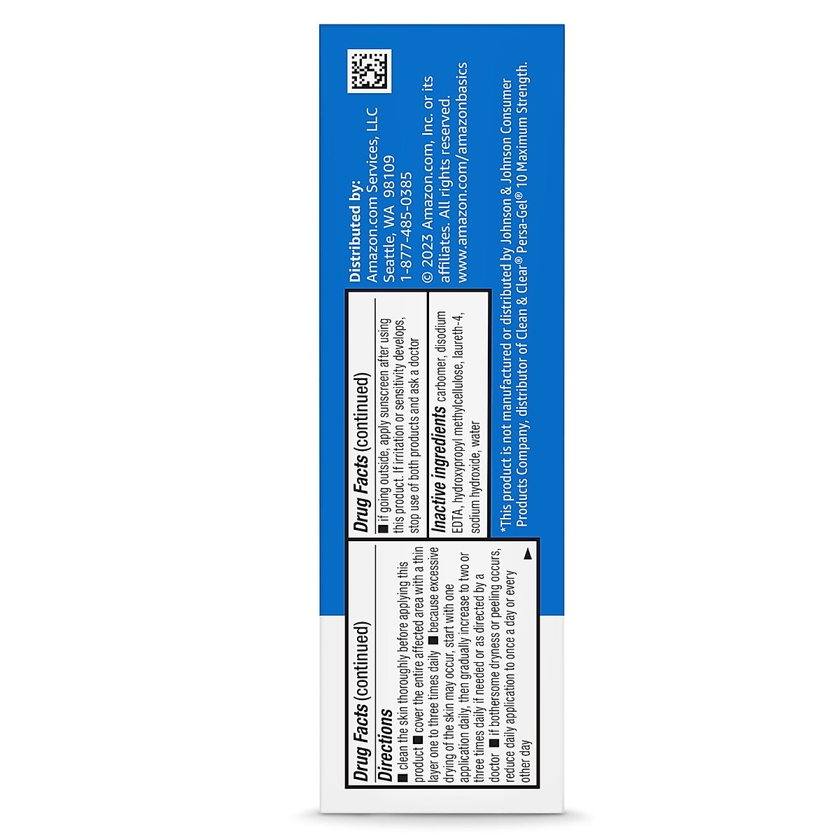 Amazon Basics 10% Benzoyl Peroxide Acne Medication, Maximum Strength, 1 Fluid Ounce