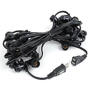 Novelty Lights C9/E17 Outdoor Globe String Lights – Outdoor Patio Party Pergola Garden Backyard Light Set – Heavy Duty Market Café Commercial Grade – Black Wire - 25 Feet