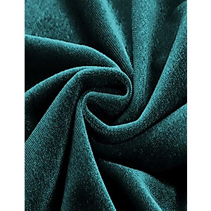 MEROKEETY Women's Sleeveless Wrap Velvet Midi Dress High Waist Asymmetrical Wedding Guest Dress with Belt, Emerald, Large