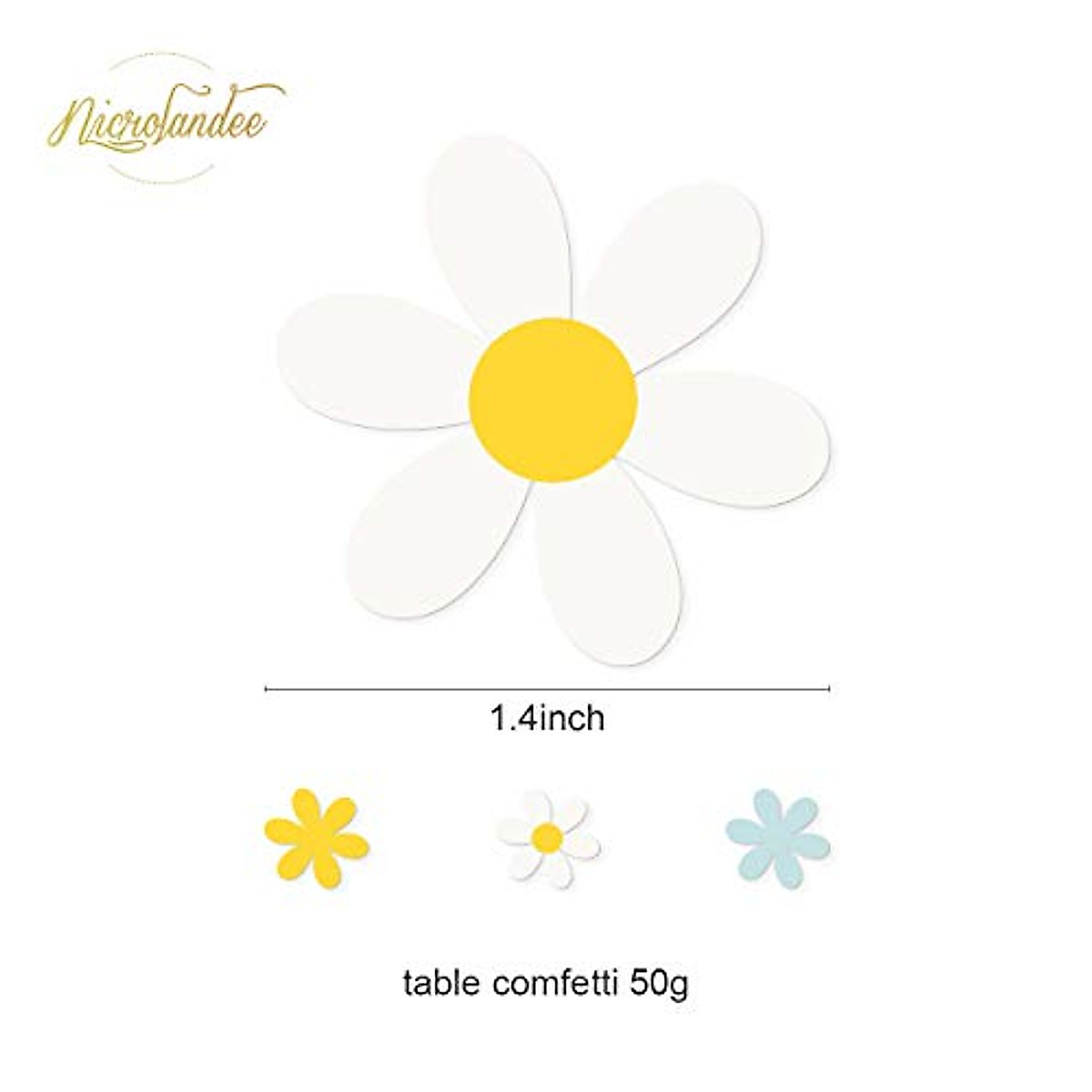 NICROLANDEE 12Pcs Yellow Blue Daisy Paper Lanterns Tissue Pom Poms Table Confetti 50G for Daisy Party, Boho First Birthday, Garden Party, Wedding, Baby Shower, Bridal Shower, Easter Decor