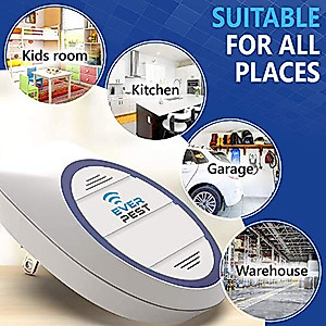 Ultrasonic Pest Repeller Rodent Deterrent Ultrasound Electric Device Get Away -2 Pack Roach Bed Bug Mouse Rodent Mosquito Cockroach Fruit