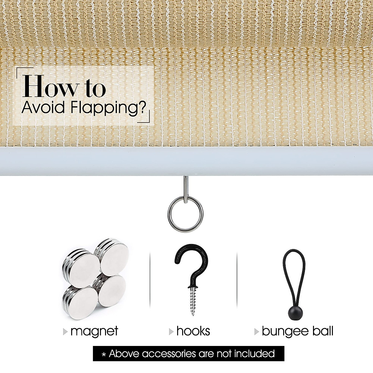 PHI VILLA Outdoor Roller Shade 8' (W) x 8' (H), Patio Shades Roll Up, Wheat