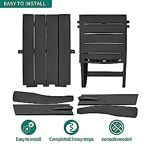 YITAHOME Adirondack Chair with Cup Holder Weather Resistant Resin Adirondack Chairs for Outdoor Garden Lawn Yard Garden Patio Deck Fire Pit