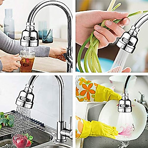 Upgraded 2021 Srmsvyd Movable Kitchen Faucet Head 360° Rotatable Faucet Sprayer Head Replacement Anti -Splash Tap Booster Shower and Water Saving Faucet for Kitchen