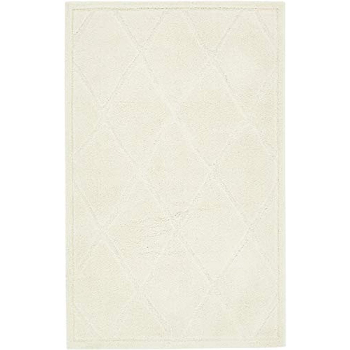 Rugs.com Lattice Shag Collection Rug – 5' x 8' Ivory Shag Rug Perfect for Living Rooms, Large Dining Rooms, Open Floorplans