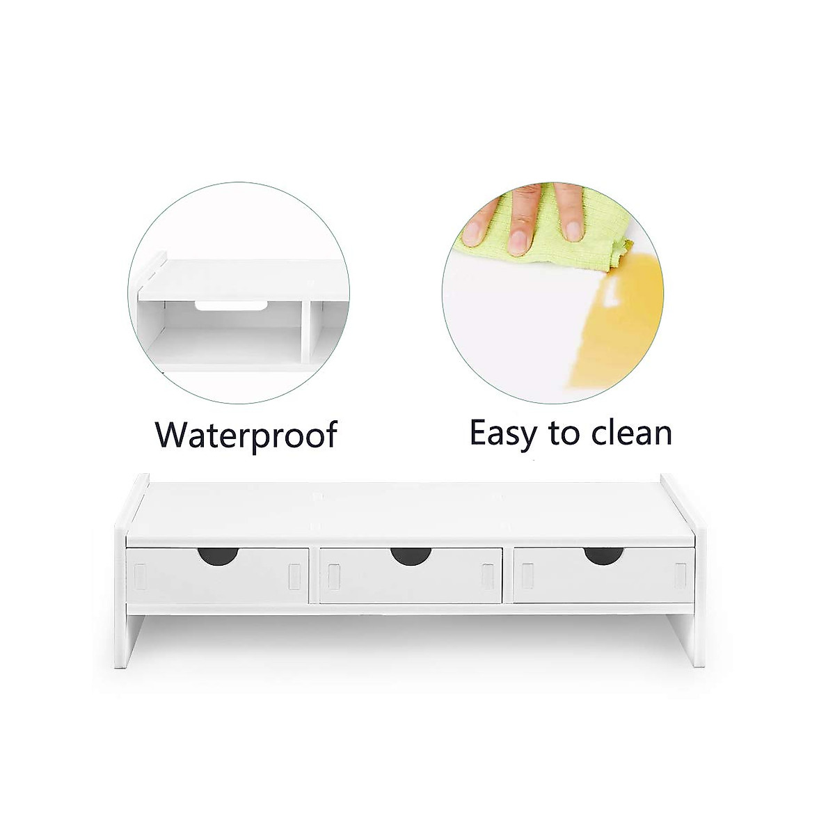 Monitor Stand Riser, Computer Laptop Riser Shelf with 3 Organizer ...