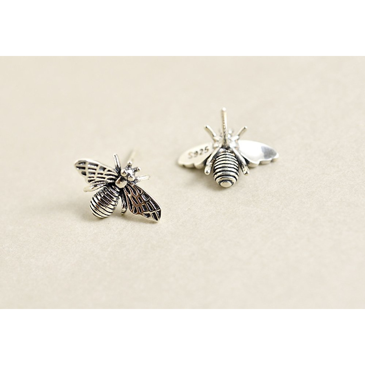 SLUYNZ 925 Sterling Silver Cute Bee Earrings Studs for Women Teen Girls Animal Studs Earrings