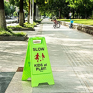 Juztec Slow Children Playing Sign For Street, Caution Kids At Play Safety Sign, Down crossing traffic signs outdoor (3 Pack)
