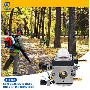 FitBest C1Q-S68 Carburetor with Tune Up Service Kits Fit for Stihl BG45 BG46 BG55 BG65 BR45C SH55 SH85 Leaf Blower 4229 1200 606 Zama C1Q-S68 C1Q-S64