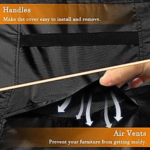 STARTWO Patio Furniture Covers Waterproof, Anti-UV Tear-Resistant Heavy Duty 7-12 Seats Outdoor Furniture Cover for Sectional Sofa, Patio Table Cover, 128" Lx83 Wx28 H, Black