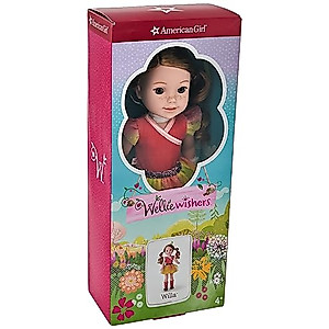 American Girl WellieWishers 14.5-inch Willa Doll with Coral Leotard, Mesh Skirt, Headband, and Boots, For Ages 4+