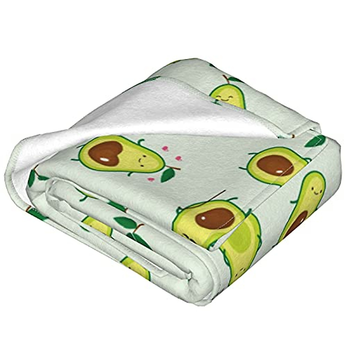 Cute Avocado Throw Blanket Warm Ultra-Soft Micro Fleece Blanket for Bed Couch Living Room Decoration