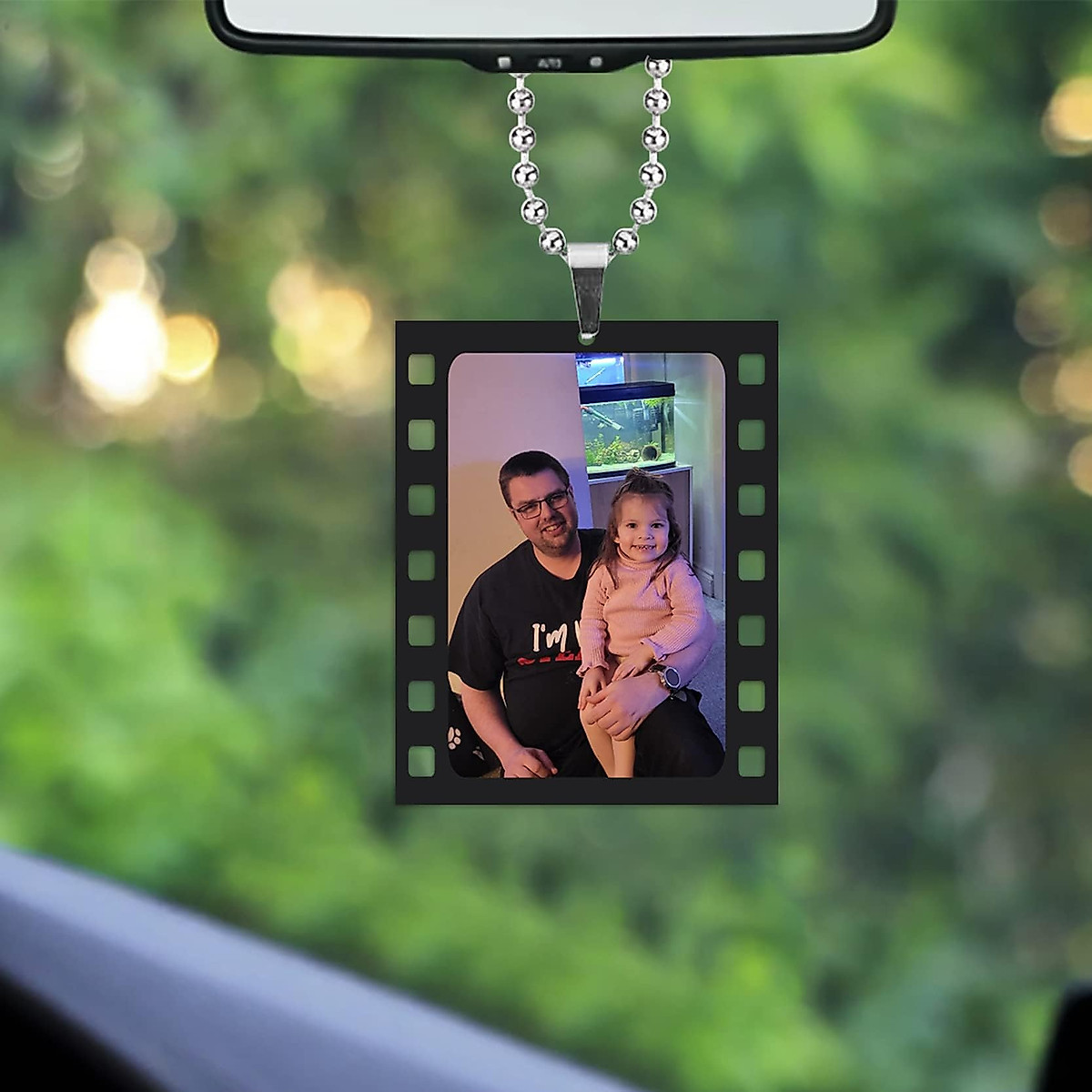 souleather Personalized Acrylic Memory Film Car Pendant, Ideal for Anniversary, Wedding, Birthday, Unisex, Circle, Handmade, Car Decoration