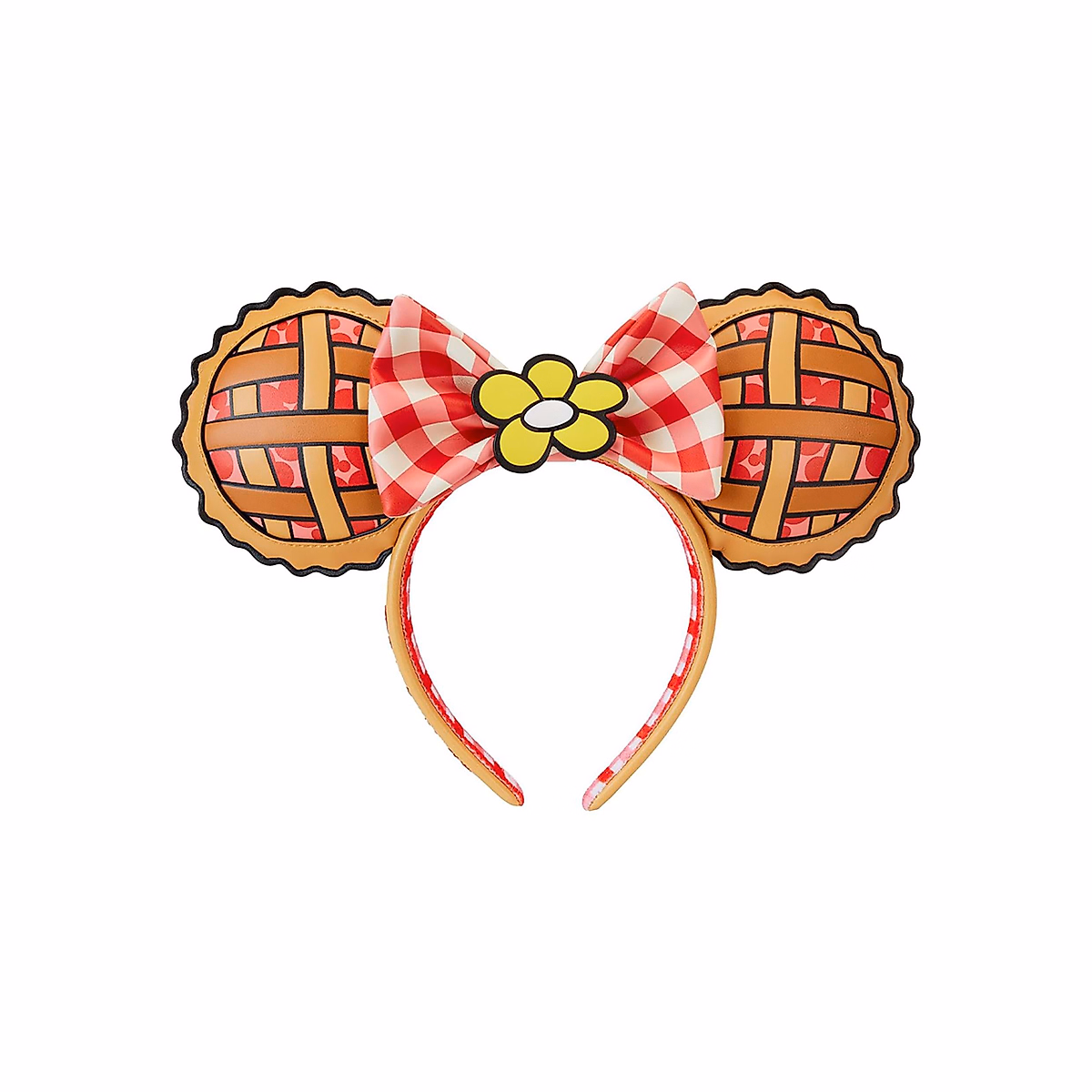 Loungefly Disney Minnie & Mickey Picnic Ear Headband Headbands Standard, Red,tan,yellow