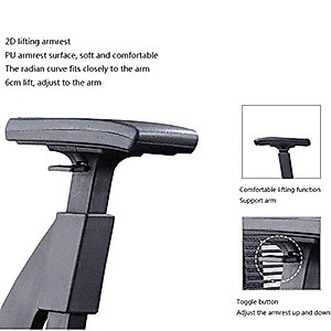 KXDTZ Office Chair, Breathable Mesh Computer Chair with Ergonomic Adjustable Lumbar Support, Black Swivel Desk Chair with Adjustable Armrest and Headrest (Color : E)