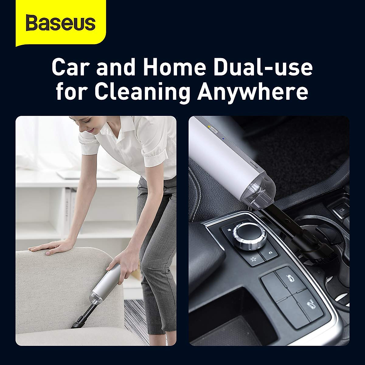 Baseus Handheld Vacuum Cleaner Cordless Car Vacuum 70W Power Mini Vacuum Cleaner Home Kitchen Cleaning Cacuum Cleaner Handheld Car Vacuum for Car