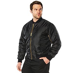 Rothco Conceal-Ops MA-1 Flight Jacket - Discreet Carry with Style, Black, Medium