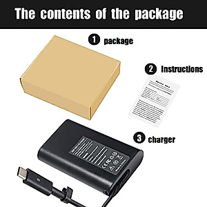 65W 45W Dell Laptop Charger USB C for Dell Latitude 5420 5520 5320 7420 7430 7400 7370 7390 7275 7285, XPS 13 7390 9350 9380 9370 9360 9310 9365 9300 9550 USB C Laptop Charger