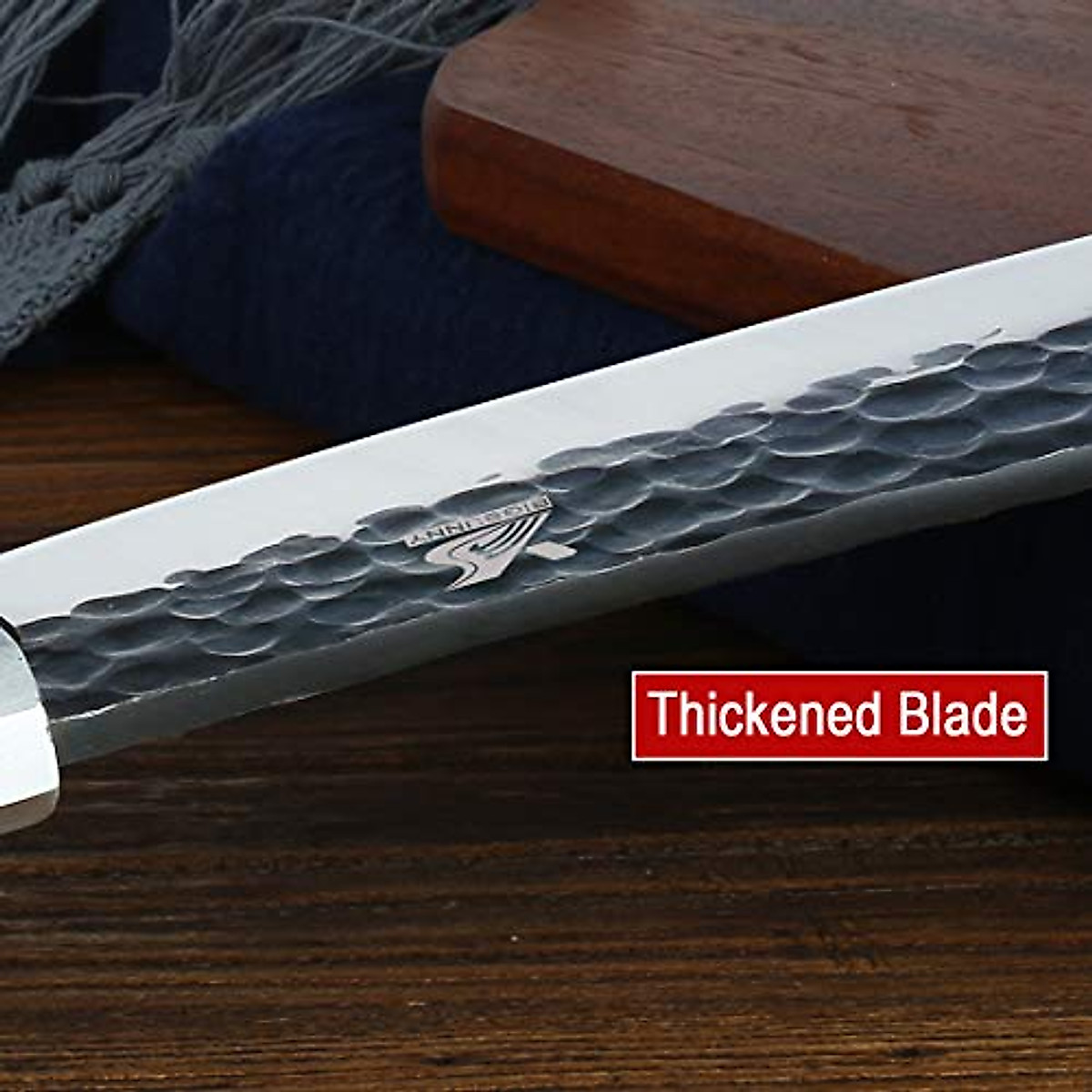 MSY BIGSUNNY 7.5 Inch Bone Chopper High Carbon Steel Heavy Duty Butcher Knife Full Tang Bone Cutter with Octagonal Handle, Multipurpose Use for Home